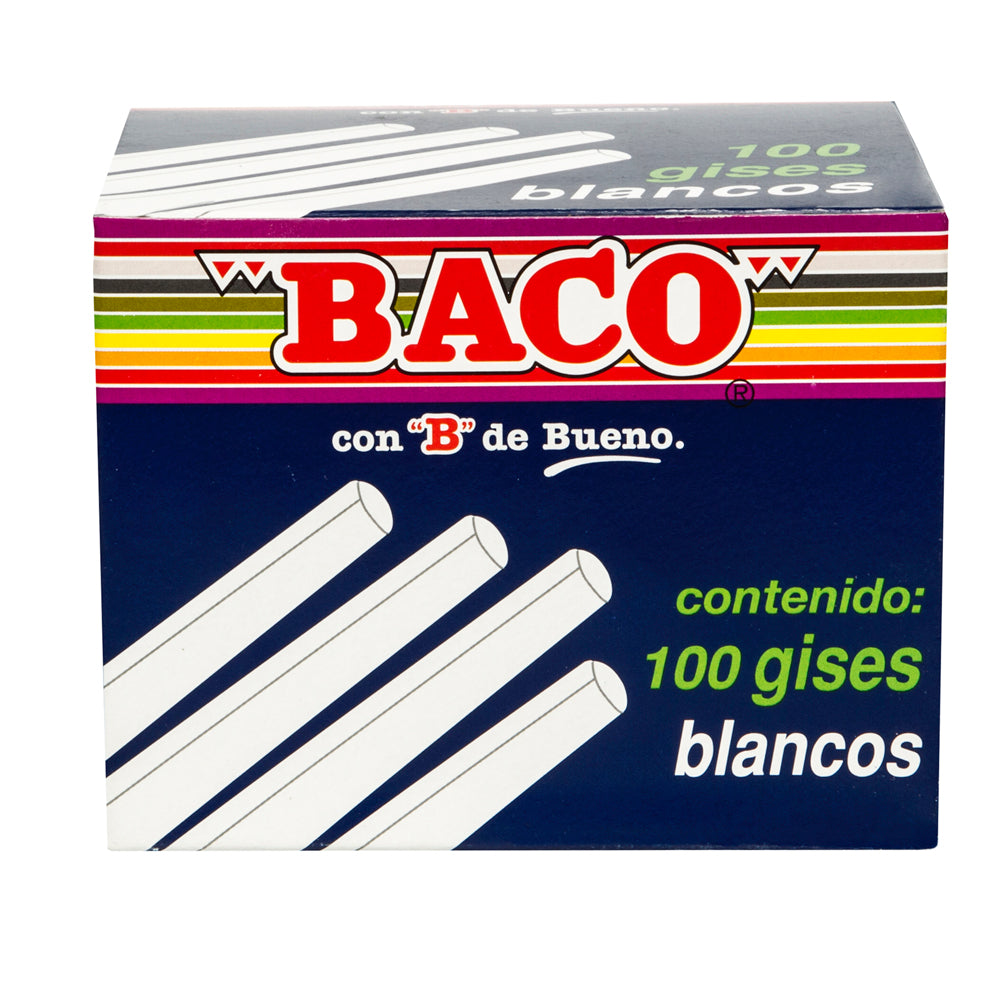 Gises blancos | BACO | Mayoreo | 30 cajas | 100 piezas – A Un Clip