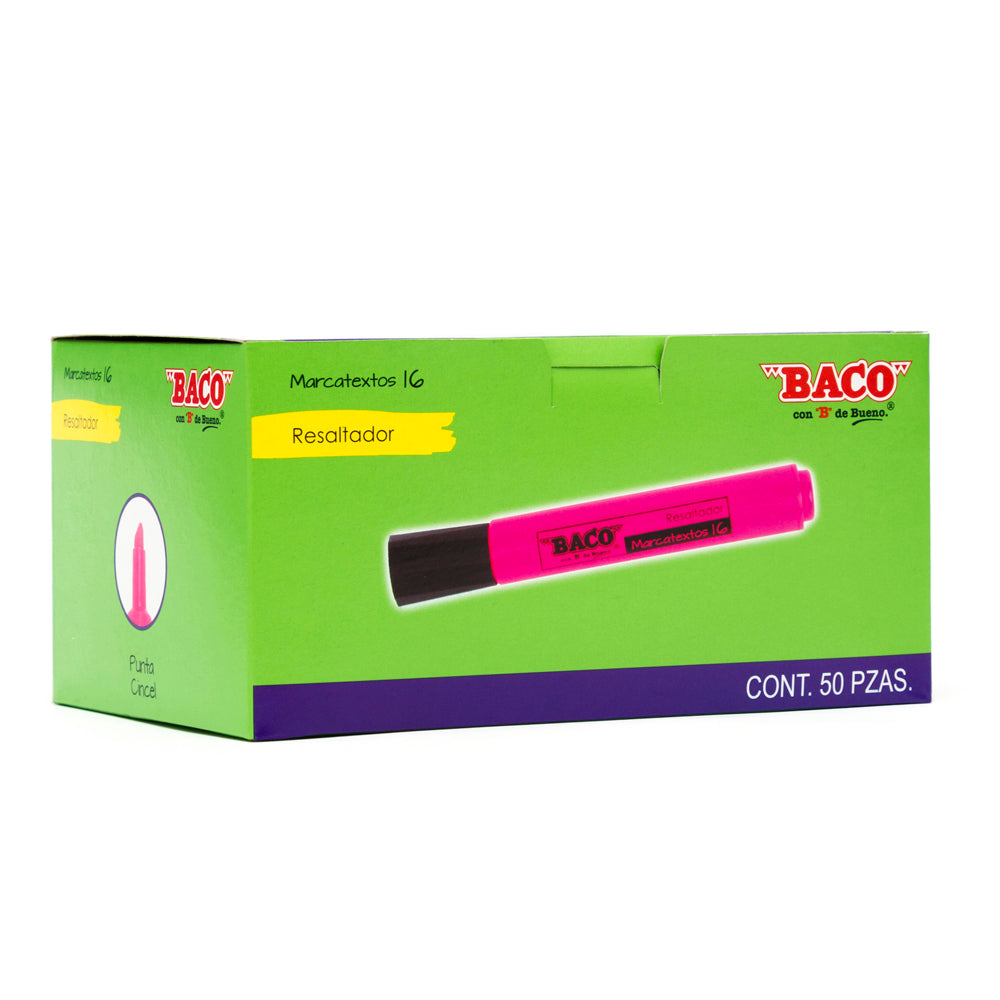 Marcatextos | BACO | Rosa | Caja con 50 piezas – A Un Clip